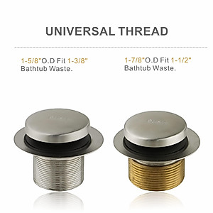 Wellup Tub Drain Tip Toe Bathtub Drain Conversion Kit Assembly, Replacement Bath Drain Trim Kit with Single Hole Overflow Faceplate and Fine/Coarse Thread, Brushed Nickel