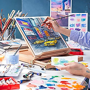 ARTEZA Watercolor Paint, Set of 60 Colors/Tubes (12 ml/0.4 US fl oz) W/ Storage Box, Rich Pigments, Vibrant, Non Toxic , for The Artist, Hobby Painters, Ideal for Watercolor Techniques