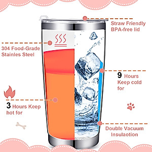 Sliner Dog Lover Gifts for Women 20 oz Pet Mom Gift Set Lid Straw Cup 5 Pairs Cute Socks and Best Dog Mom Ever Keychain for Women, Friend Birthday Mother's Day