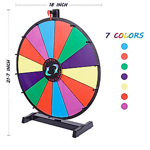 iElyiEsy 18 Inch Spinning Wheel for Prize 14 Slots Tabletop Prize Wheel Spinner with Stand, Dry Erase Marker and Eraser for Trade Show Carnival Party Pub Fortune Game