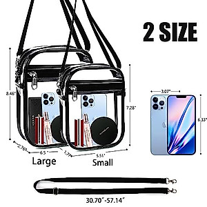 Armiwiin Clear Bag Stadium Approved, Clear Crossbody Purse Bag with Front Pocket for Concerts Sports Events Festivals
