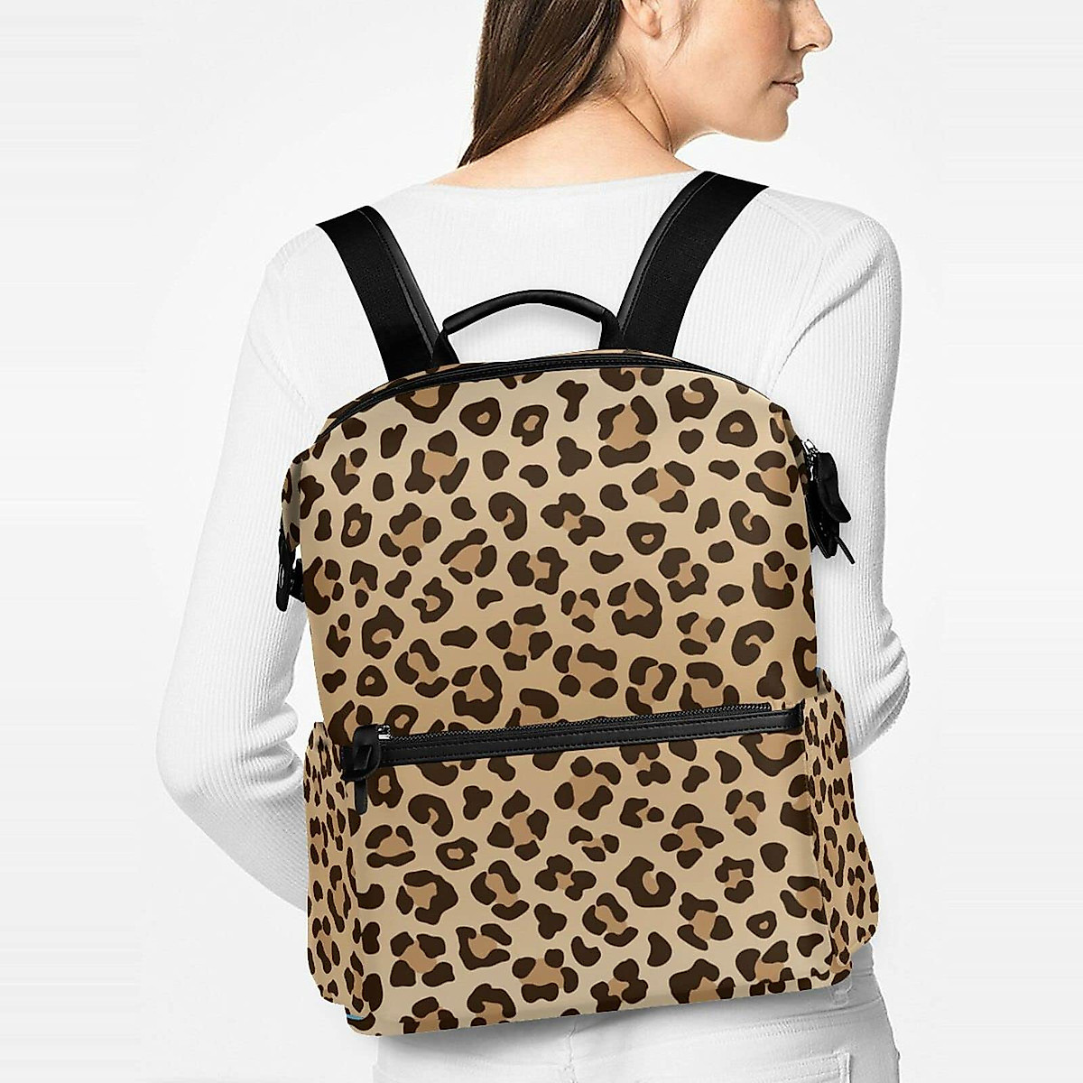 ALAZA Leopard Print Casual Backpack Lightweight Travel Daypack Student School Bag