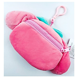 My Melody Cute Soft Pink Plush Coin Wallet Pouch Bag w/Bag Clip