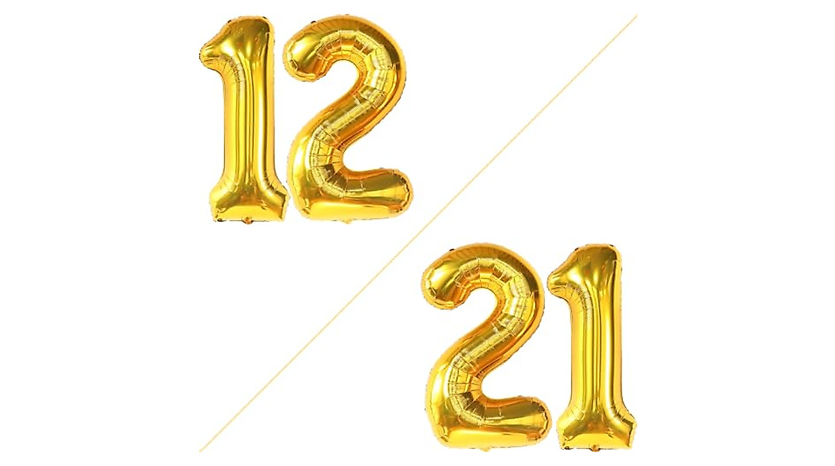 Giant Gold 12 Balloon - Perfect for 12th Birthday Decor