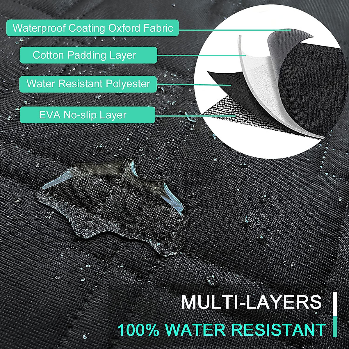 ANMOSVO for Ford Bronco Dog Cargo Liner 2024 - Waterproof Anti-Scratch & Anti-Slip Pet Trunk Cover with Side Flaps and Bumper Protector for Ford Bronco 6th Gen 4-Door Accessories 2021 2022 2023 2024