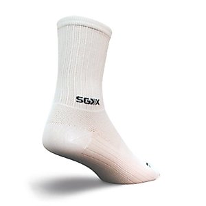 SockGuy, SGX Performance Socks, 6-Inch Cuff Height - Large/X-Large, White