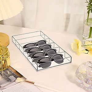 SOUJOY 2 Pack Acrylic Sunglasses Organizer, 6 Slot Clear Eyeglasses Storage Case, Stackable Eyewear Display Tray for Sunglasses, Fashion Eye Wear, Protective Glasses