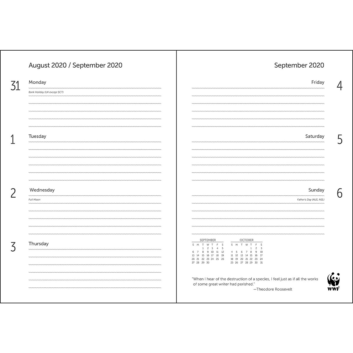 WWF Tigers Weekly Academic Planner 2021, 5.75" x 8.25" Flexi Cover