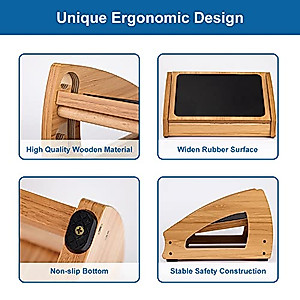 StrongTek Ergonomic Under Desk Foot Rest, 3 Adjustable Heights Wooden Office Footrest, Large Anti-Slip Surface, Improves Posture and Blood Circulation, up to 400lbs (Natural)