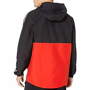 adidas Men’s Essential Colorblock Windbreaker, Black/Scarlet/White, Large