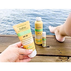 Babo Botanicals Sheer Zinc Mineral Sunscreen Sport Stick SPF30- Natural Zinc Oxide- Shea Butter- Fragrance-Free - Water Resistant - MADE SAFE Certified