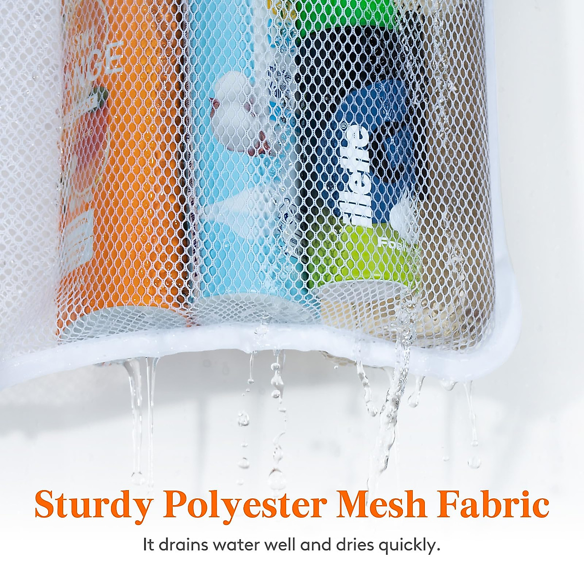 Lifewit Mesh Shower Caddy, 7 Pockets Hanging Shower Organizer with Quick Drying Mesh, Portable Space Saving Bathroom Organizer to Hold Soap, Shampoo and Cruise Ship Essentials, White, 2 Pack