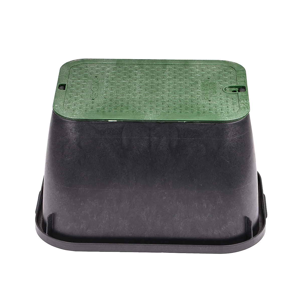 NDS 113BC 14" x 19" Standard Series Sprinkler Valve Box- Black with Green Bolt-Down Cover