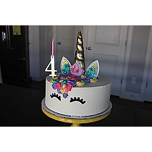 Kalinar 20 Piece Numbered Aluminum Candle Holders/Toppers for Cakes - Reusable and Easy to Clean - Celebrate Birthdays, Anniversaries, Reunions and More - Fun for Every Age - Silver