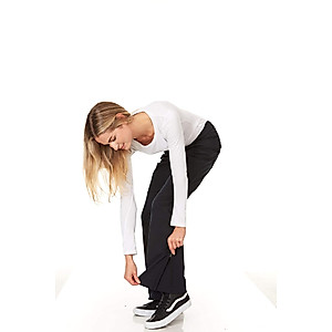 Arctic Quest Women's Snow Ski Pants Water Resistant Softshell Insulated Flare for Snowboarding Hiking Winter Outdoor Pants, Rich Black, Large