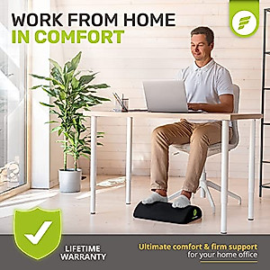 ErgoFoam Foot Rest Under Desk (Mesh) - Premium Under Desk Footrest - Desk Foot Rest for Lumbar, Back, Knee Pain - Foot Stool Rocker (Black)