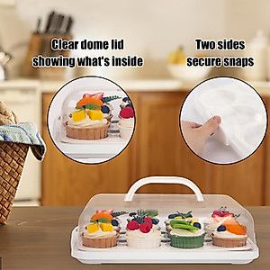 VGOODALL Cake Carrier with Lid, Cake Holder Cupcake Container for 12 Cupcakes 2 in 1 Portable Dessert Container for Cake Pie Muffin Cobbler