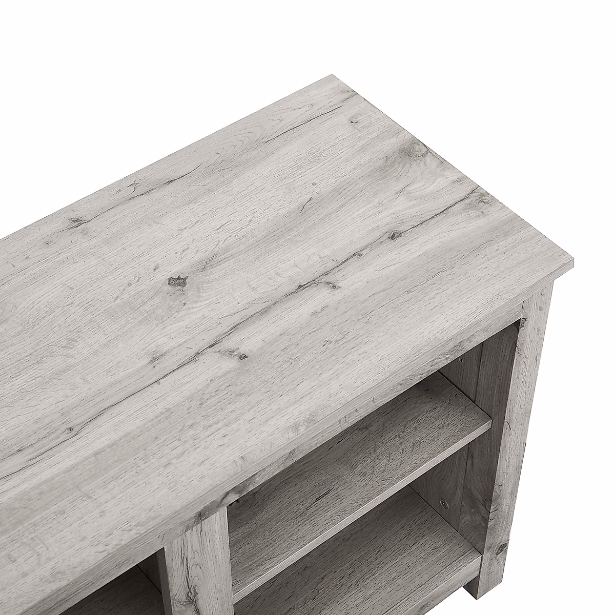 CHADIOR Wooden Stand and Electric Fireplace, Fit up to 65" Flat Screen TV with Cabinet and Adjustable Shelves Entertainment Center for Living Room, Light Grey