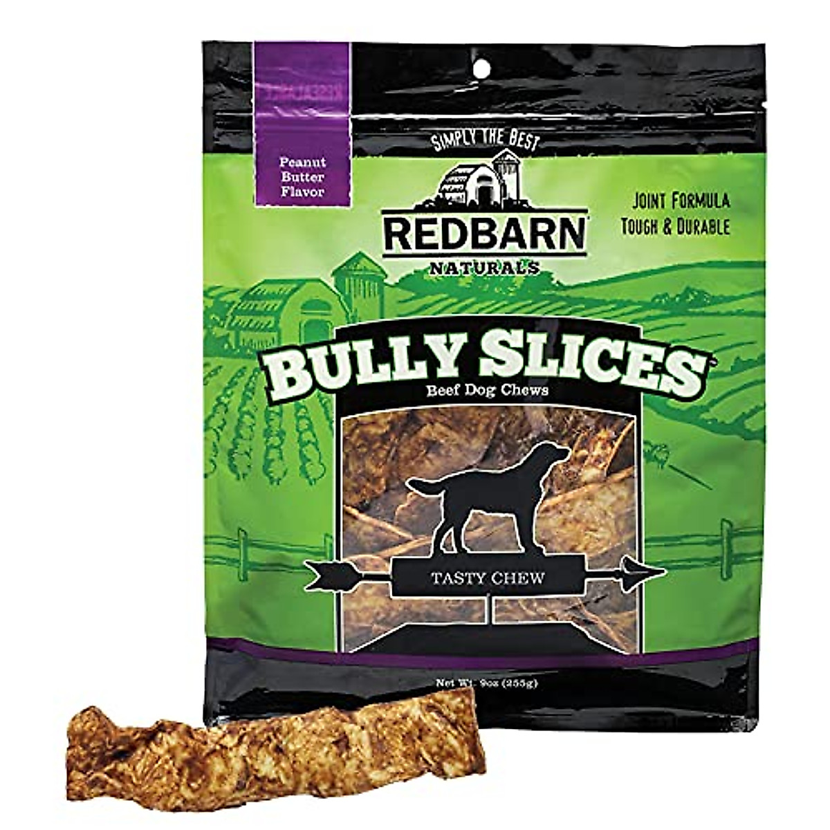 Redbarn Bully Slices for Dogs | Highly Palatable, Long-Lasting Natural Dental Treats with Functional Ingredients, 9 oz. (Pack of 3) - Peanut Butter