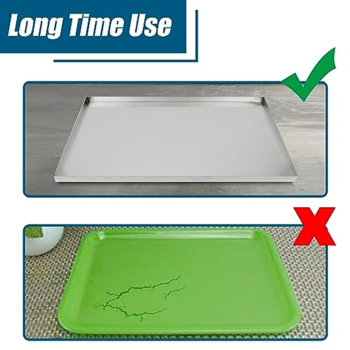 Confote Stainless Steel Replacement Tray for Dog Crate, 41.1"x26" Pet Cage Floor Pan Chew-Proof & Crack-Proof