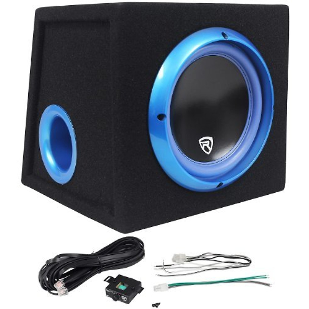 Rockville RVB8.1A 8 Inch 300W Powered Car Subwoofer/Sub Enclosure Box + Remote Black