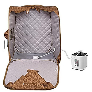 AW 2L Portable Steam Sauna Spa Folding Tent Timer Fast Fold with Steam Generator for Home Relax Detox Therapy Personal Spa Home with Carry Bag