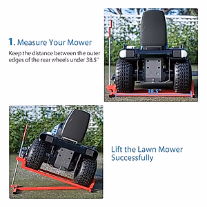 DetalleGo Ride on Lawn Mower Jack Lift, Telescopic Maintenance Jack for Lawn Mowers and Garden Tractors, Weight Capacity 880 Lbs, Lawn Mower Lift with Crank Handle & Power Tool Handle