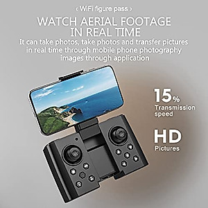 Drone with Camera, 4k Dual Camera Remote Control Drone with 3 Speeds, Wifi FPV, Headless Mode, Trajectory Flight, Altitude Hold Mode, 90-180° Adjustable View Angle, 2.4GHz Anti-Interference