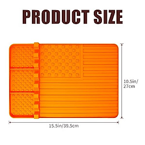 Silicone Griddle Tools Mat for Blackstone,Grill BBQ Caddy Utensils Holder for Kitchen,Cooking & Countertop,Large Spatula Mat with Drip Pad,Griddle Accessories for Blackstone (orange-2)