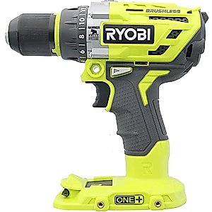 Ryobi P251 One+ 18V Lithium Ion 750 Inch Pound Brushless Hammer Drill Driver w/ 3 Drilling Modes, 24 Position Clutch, and Ergonomic Handle