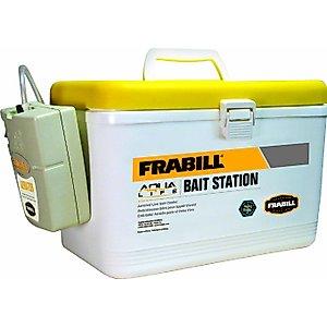 Frabill Bait Box with Aerator | Live Bait Storage Cooler with Portable Aerator | 8-Quart Capacity