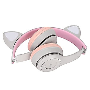 Cat Ear Headphone, RGB Wireless Gaming Headset Noise Cancelling Retractable Portable Bluetooth Headphone with 40mm Speaker for Kids Adults Girls Boys