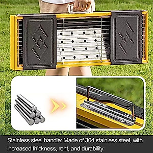 Advanced Folding Portable Barbecue Charcoal Grill, Barbecue Desk Tabletop Outdoor Stainless Steel Smoker BBQ for Outdoor Cooking Camping Picnics Beach