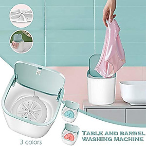 Mini Washing Machine Portable turbo Washers -USB underwear Panties Small Cleaning Mchine -Lightweight Travel Laundry Washer- For Camping Apartments Dorms Business (White)
