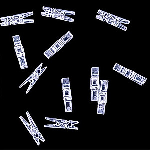 BronaGrand 50pcs Small Clear Plastic Utility Paper Clip, Clothespins Clip, Clothes Line Clips,Photo Clips 3.5x0.7x1cm