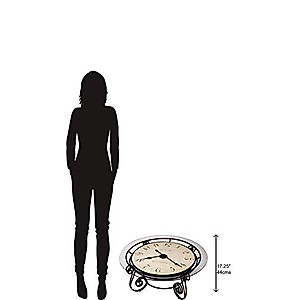 Howard Miller Ravenna Clocktail Table Clock 615-010 – Burnished Umber Finish, Metal Frame, Antique Medallion Accent & Gold Highlights, Antique Home Decor, Quartz Movement