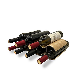 Bellglee Wine Racks Countertop, 2-Tier Wooden Wine Rack Inserts for Cabinet, Bottle Holder Stand, 7 Bottles Freestanding Wine Storage Cabinet Shelf Organizer for Home Décor, Bar and Pantry