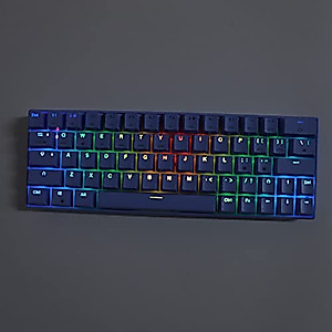 Yoidesu Wireless Mechanical Gaming Keyboard, Blue 64 Keys Wireless RGB Backlight Mechanical Keyboard 3 Modes 2.4G/BT 3.0, 5.0/Type c Wired Gaming Keyboard(Brown Switch)
