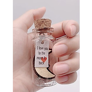 MUZRUYOU Romantic Gifts for Her or Him -I Love You to The Moon and Back - Cute Decorative Jar - Love Present for Boyfriend, Girlfriend, Husband, Wife (Moon in a Bottle)