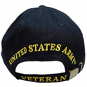 United States U.S. Army Veteran Proudly Served Black 100% Cotton Adjustable Embroidered Cap Hat CP00114