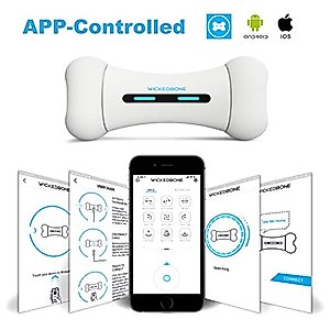 Wickedbone Smart Bone, Automatic & Interactive Toy for Dog, Puppy and Cat, App Control, Safe & Durable, Keep Your Pets Entertained All Day