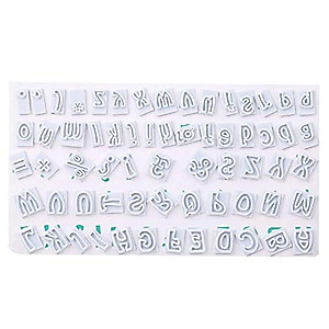 64 Pcs Alphabet Cookie Cutter Plastic Letters Fondant Cutters with Handle Cake Decorating Tool Cookie Cutters Mould Sugarcraft Embosser Mould Tools for Birthday Cake Fruit, 09-2.2 CM