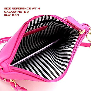 Multi Pocket Soft Faux Leather Wristlet Small Wristlet Crossbody Bag for Travel (Plain Mustard)