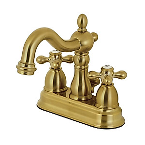 Kingston Brass KB1607AX 4 in. Centerset Bathroom Faucet, Brushed Brass