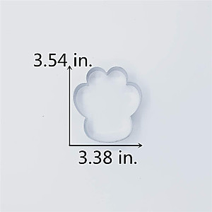 LILIAO Dog Paw Cookie Cutter for Homemade Dog Biscuit Treats - 3.4 x 3.5 inches - Stainless Steel
