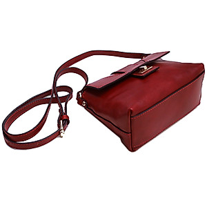 Floto Sapri Cross Body Bag in Red Leather