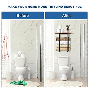 Wellsign Towel Racks for Bathroom Wall Mounted, Metal Towel Holders with Wooden Shelf for Small Bathroom, Rv, Camper Rolled Bath Towel and Hand Towels Holder Storage and Organization Decor