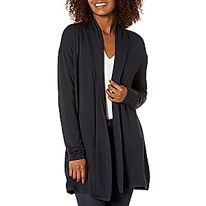 Daily Ritual Women's Supersoft Terry Relaxed-Fit Open Sweatshirt, Navy, X-Large