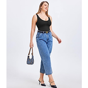 TrainingGirl Women Compression Tank Tops Tummy Control Shapewear Vest Seamless Waist Body Shaper Slimming Shirt Camisole Tops (Black, XX-Large)