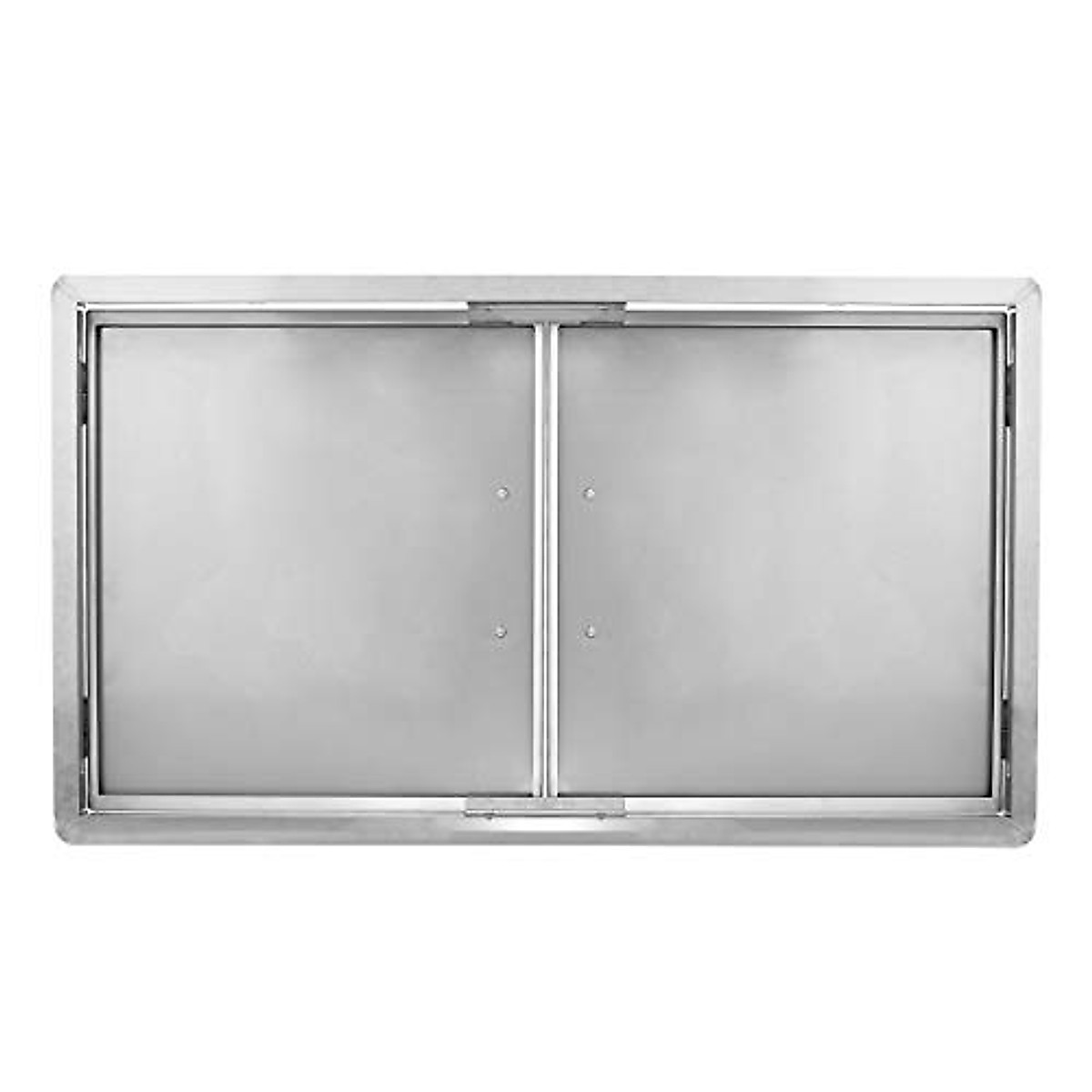 AdirHome Stainless Steel Grill Double Access Single-Face Door - Easy Install Heavy Duty Stainless Steel Rust Resistant Access Door with Chromium Plated Handle (36 Inch)